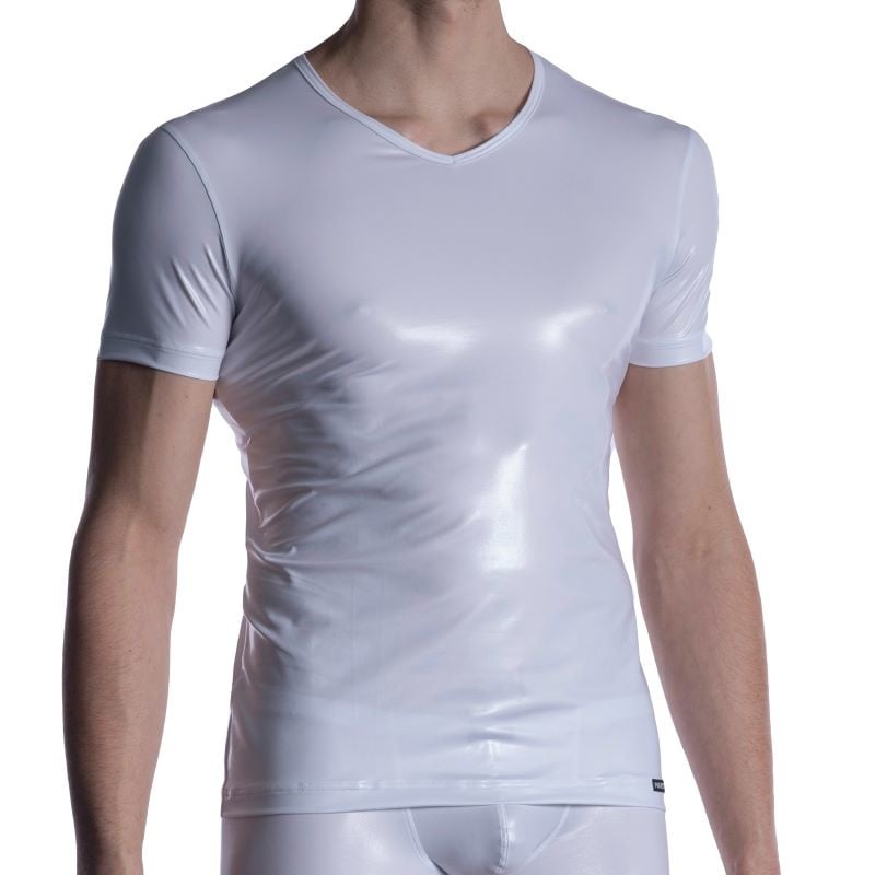 Manstore M2004 V-shirt semi-lack white – Tothem Online